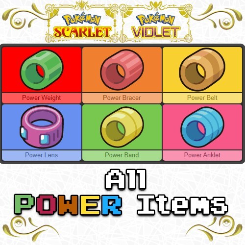 All 6 Power Items Bundle Belt Lens Band Anklet Weight Pokemon Scarlet ...