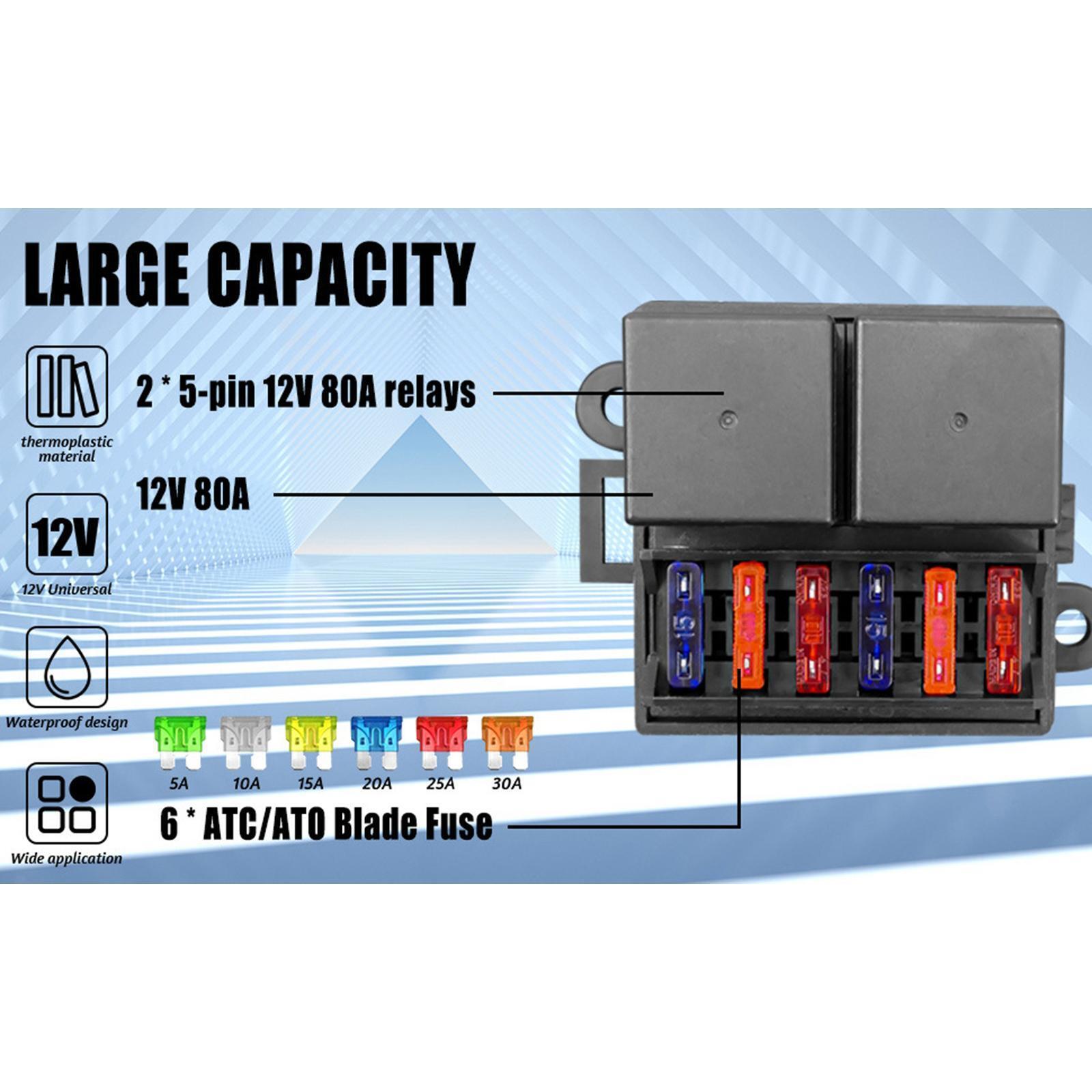 Fuse Relay Box Kit Fittings 6 Atc Fuse Holder for Car RV Automotive | eBay