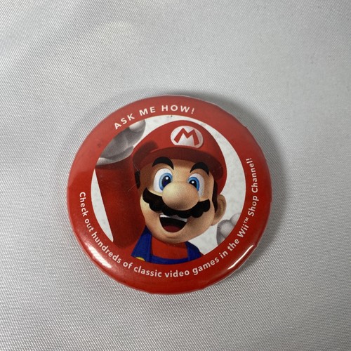 Nintendo WII 2010 EMPLOYEE ASK ME HOW Pin Promo RARE Mario Promotional ...