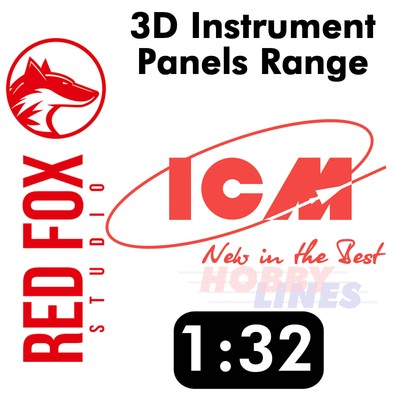 Red Fox Studio 3D Printed Instrument Panel Set ICM Model Kit 1:32 Decal ...