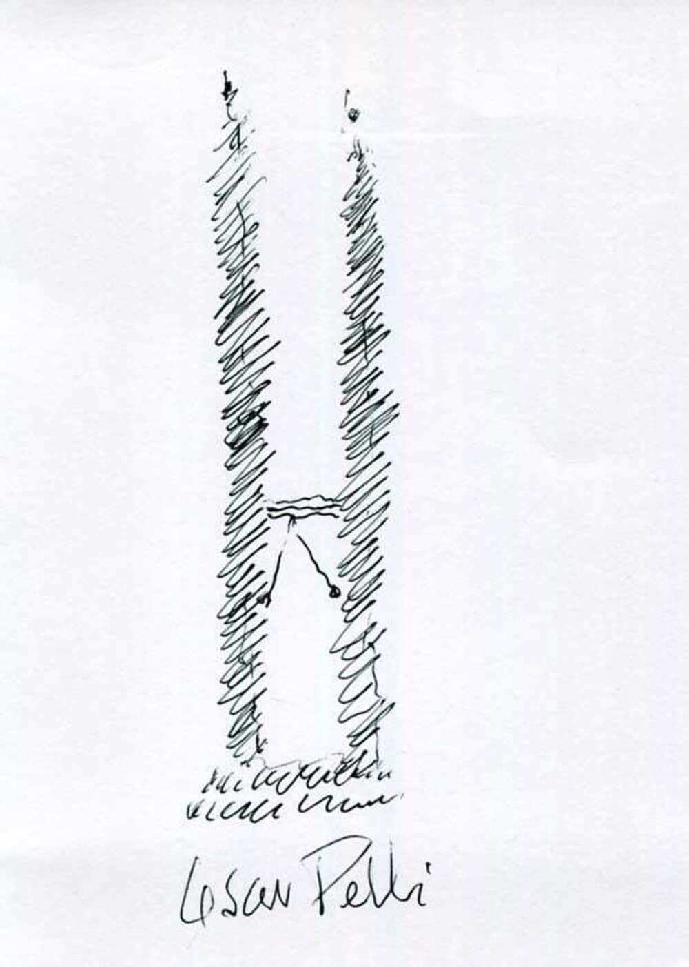 César Pelli (+) ARCHITECT PETRONAS TOWERS autograph, handdrawn sketch ...