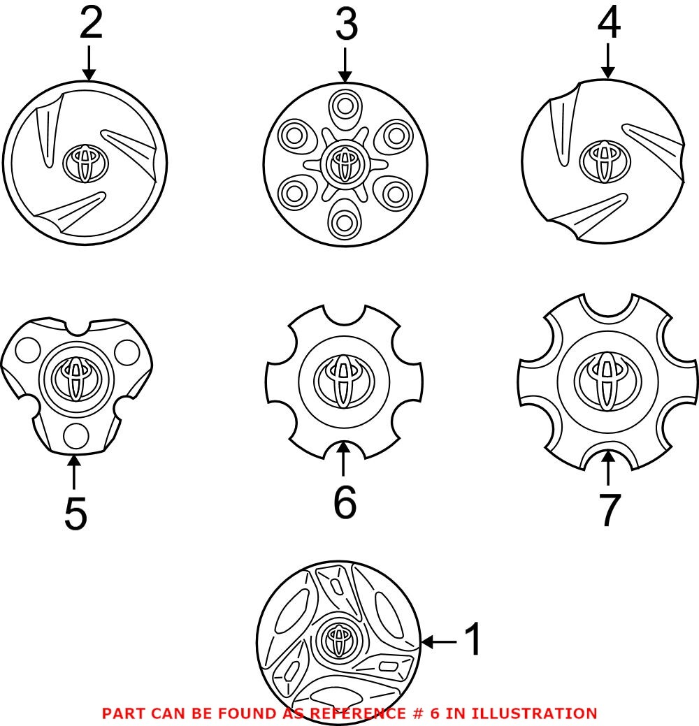 For Toyota Tundra 2002-2006 Wheel Center Cap w/ Emblem Genuine 42603 ...