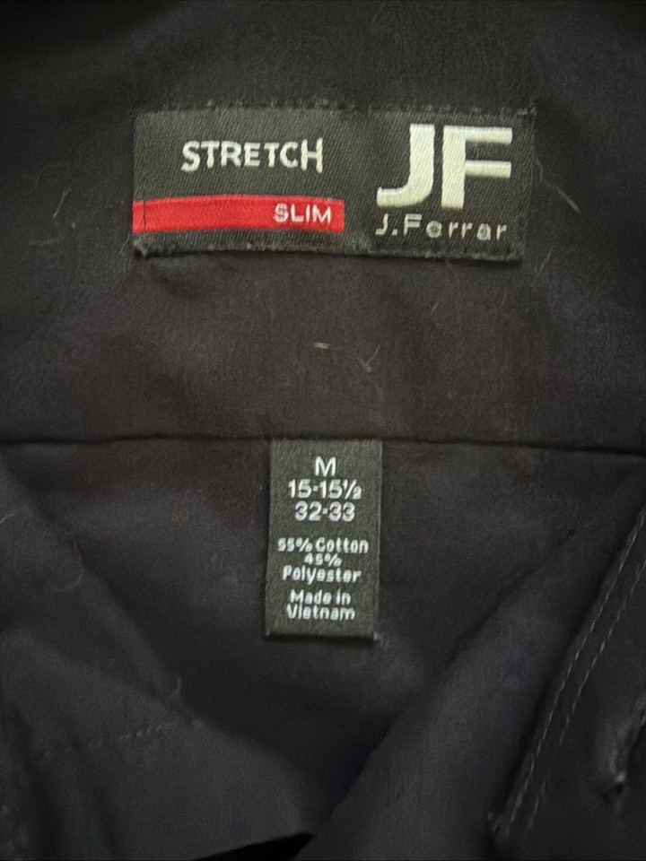 J. Ferrar Lot of 2 Men’s Collared Dress Shirts Size 15 1/2 32 33 Medium ...