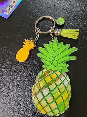 Pineapple Key Chain for Women Fruit Key Ring Bling Backpack Charm Purse ...