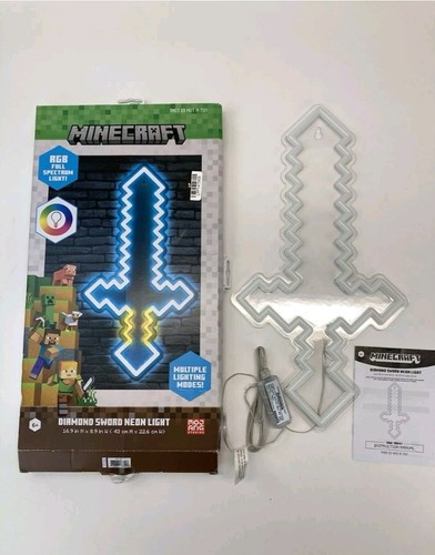 Minecraft Diamond RGB Sword Novelty Wall Light Neon | eBay