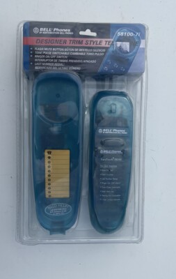 Vtg Retro Bell Phone SEE THROUGH BLUE Designer Telephone Corded ...