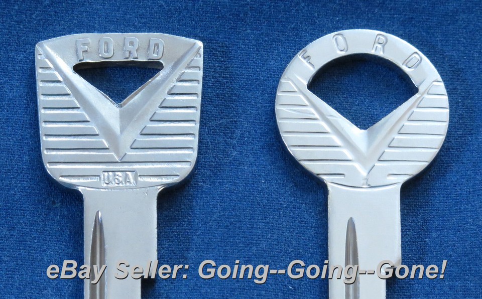 SET VINTAGE UNCUT KEY BLANKS FORD LINCOLN MERCURY EDSEL "V" 1952-1966 ...