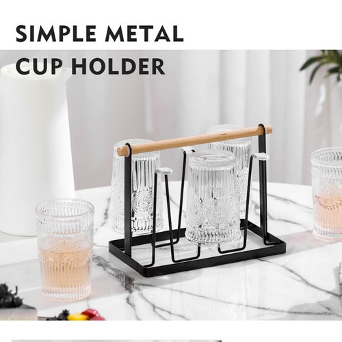 Cup Drying Rack Electroplating Iron Space Saving Mug Organizers Bronze ...