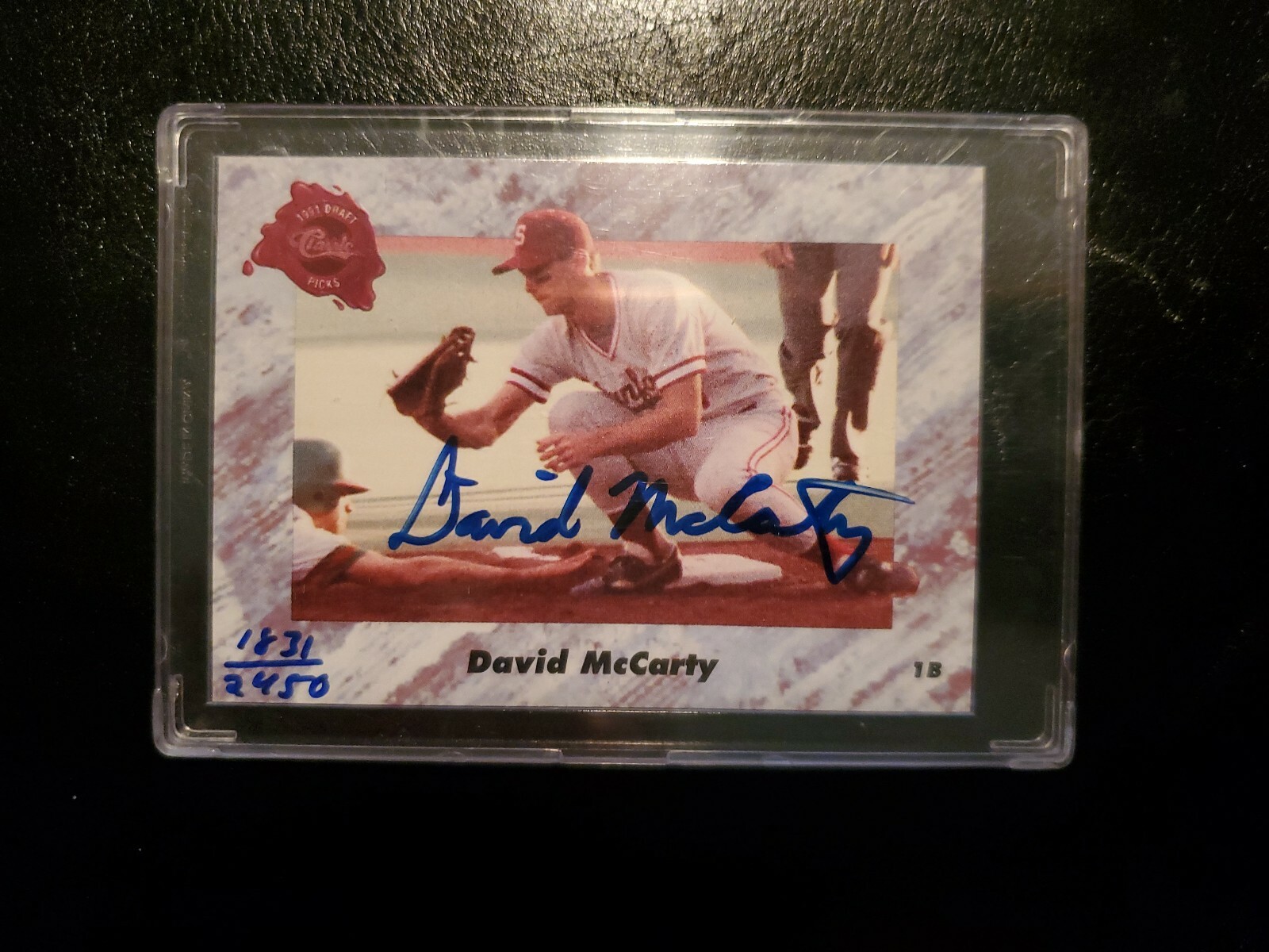 1991 Classic 1821/2450 David McCarty Draft Picks Baseball Card Signed ...