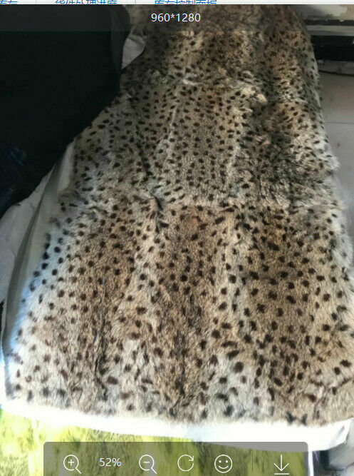 Real Rabbit Fur Leopard Striped Blanket Real Fur Carpet Rug Throw ...