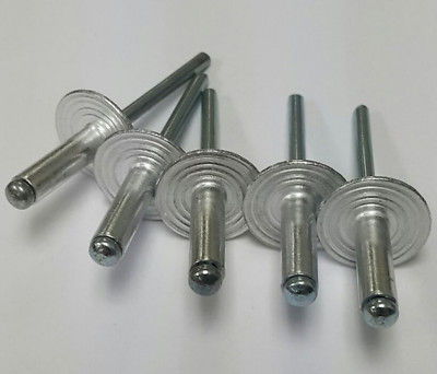 100 PCS LARGE FLANGE ALUMINUM POP RIVETS 3/16" X 3/4" BIG HEAD STEEL | eBay