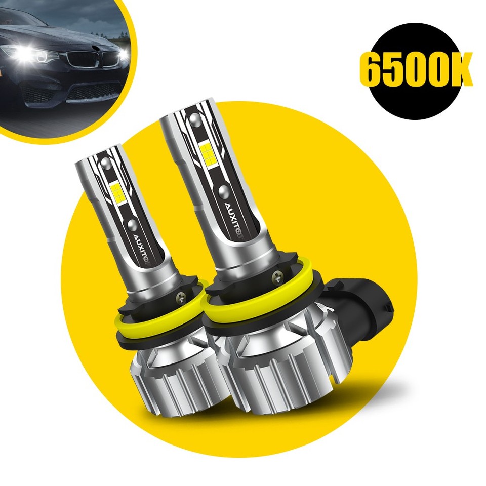 AUXITO White H11 LED Headlight Kit High Low Beam Bulb Head Light Head ...