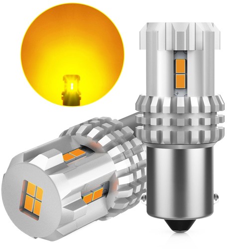 AUXITO 2X 1156 BA15S 7506 Turn LED Signal Light Amber Yellow 3020 SMD ...