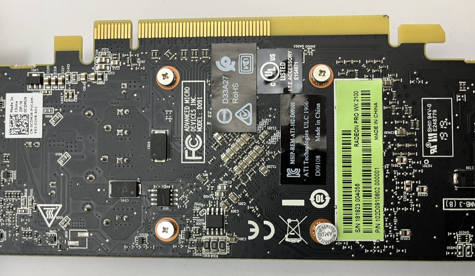 AMD Radeon Pro WX 2100 2GB GDDR5 Graphics Card - High Profile Ref:Z15 ...