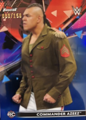 Commander Azeez Blue Refractor /150 Topps WWE 2021 Finest Free Shipping ...