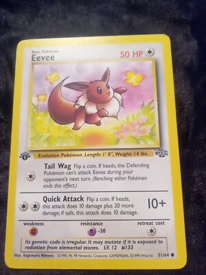 1999 Pokémon Eevee 1ST EDITION JUNGLE PSA 7 WOTC CARD | eBay