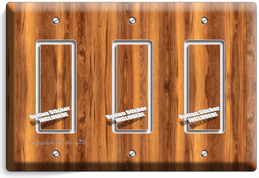 WALNUT WOOD GRAIN STYLE LIGHT SWITCH OUTLET WALL PLATE HOME OFFICE HD ...