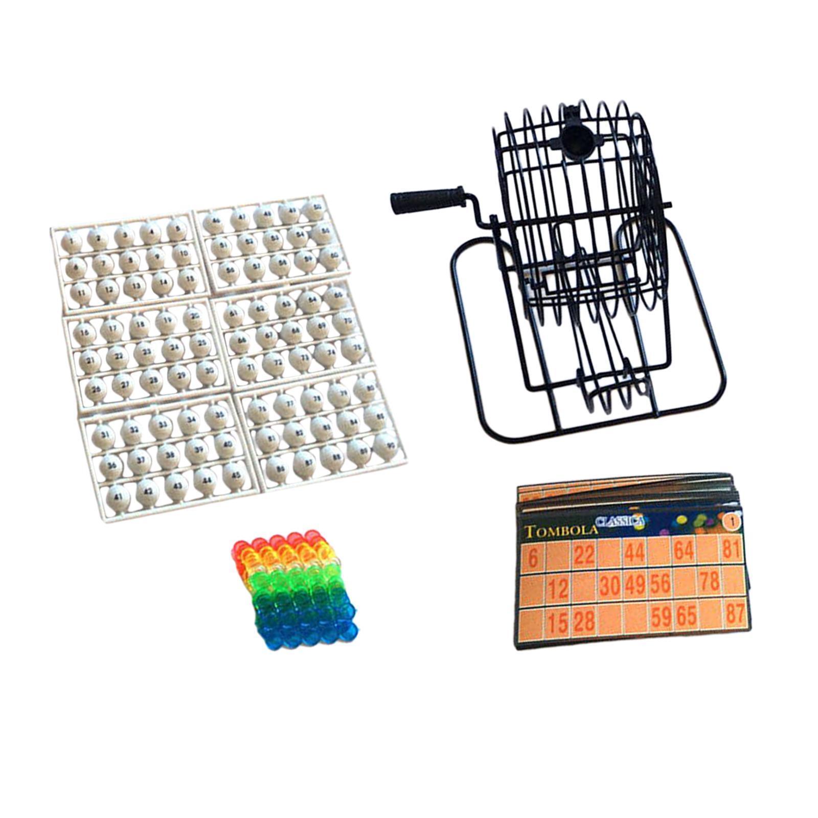 Family Bingo Lotto Game Bingo Chips Reusable Bingo Set for Draw Bar ...