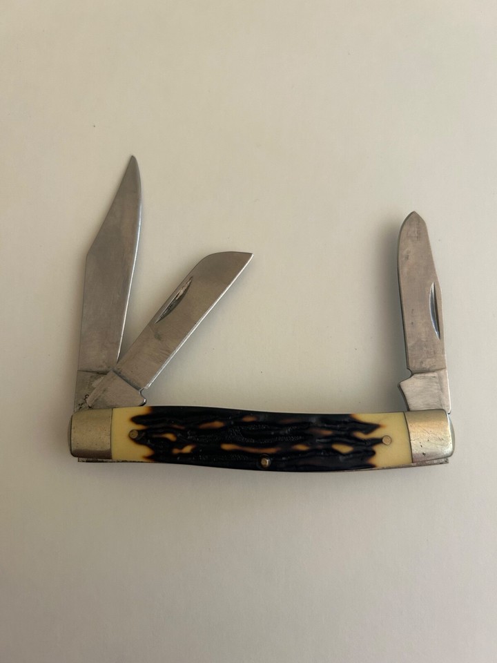 Schrade Uncle Henry Stockman 885UH Three Blade Folding Pocket Knife | eBay