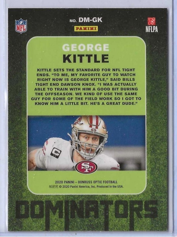 George Kittle 2020 Panini Donruss Optic Dominators #DM-GK San Francisco ...