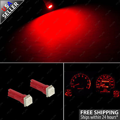 1pair T5 Wedge 5050 Red SMD Gauge Cluster Speedometer LED Light Bulb 57 ...