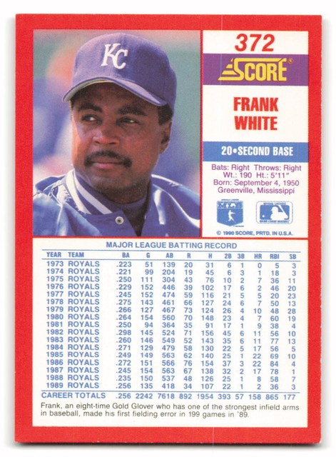 1990 Score - #372 Frank White for sale online | eBay