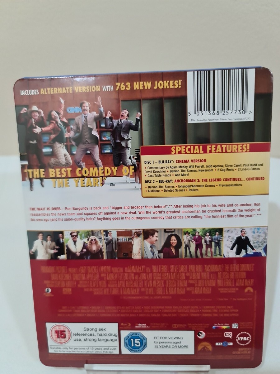 Anchorman 2 Blu Ray Cover Anchorman: The Legend Of Ron Burgundy DVD