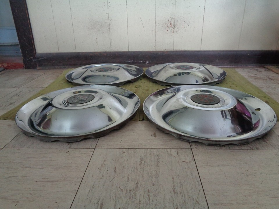 51 52 Cadillac Hub Caps 15" Set of 4 Caddy Wheel Covers Hubcaps 1951 ...