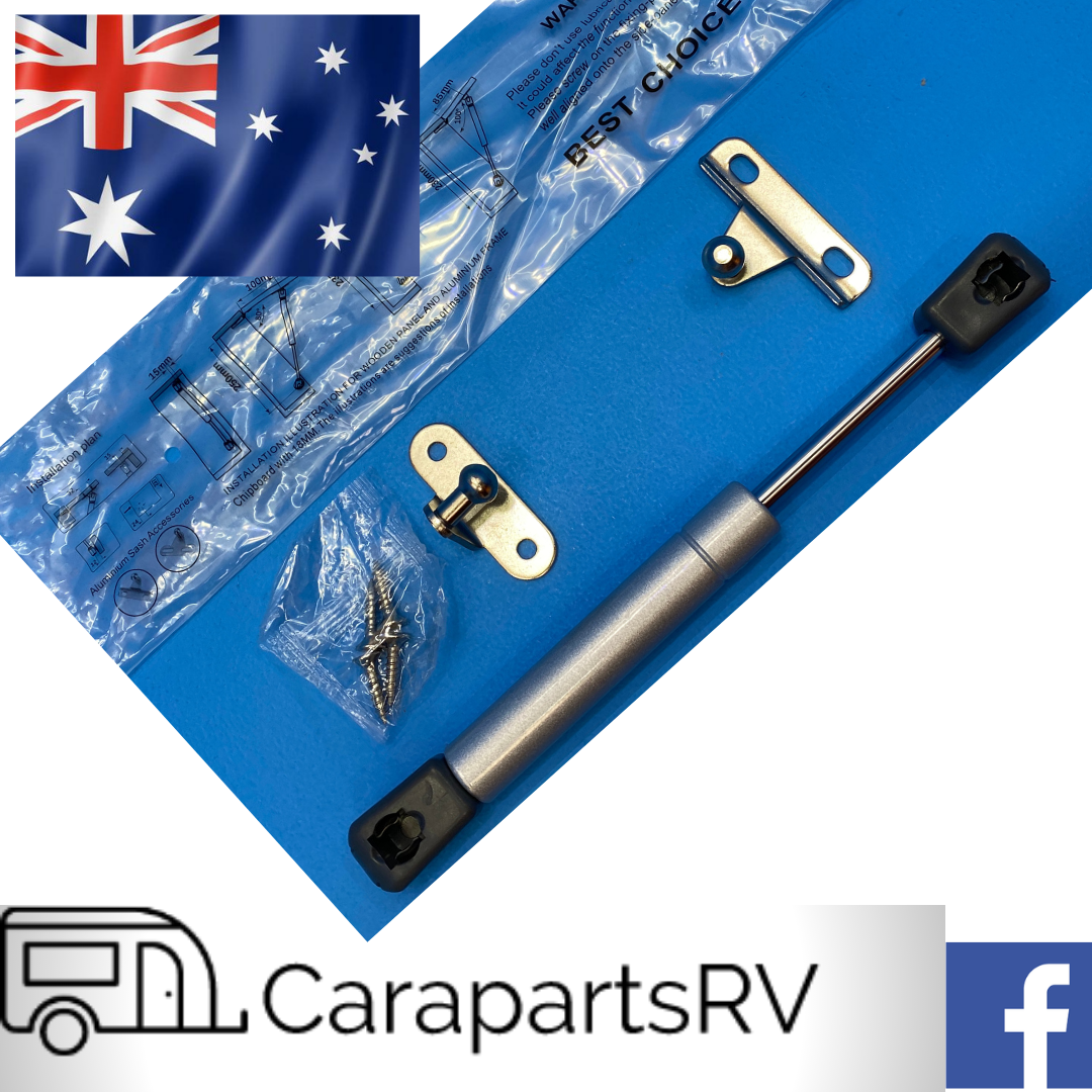 60NM RATING CARAVAN OVERHEAD CUPBOARD GAS STRUT. 180mm CENTRE TO CENTRE ...