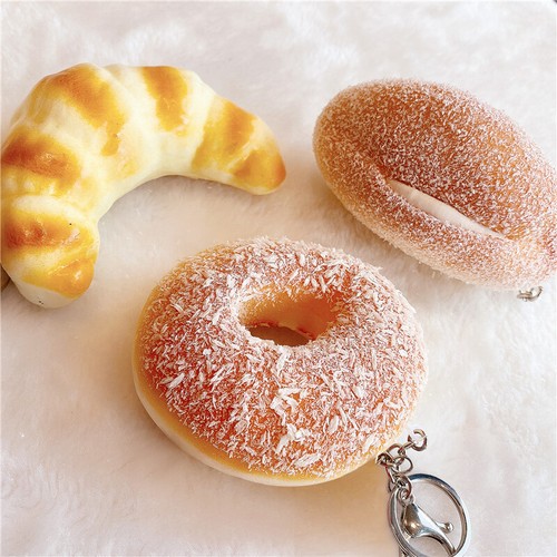 Simulated Bread Keychain Creative Fashion Coconut Butter Bread Model ...