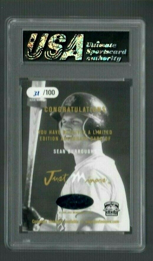 SEAN BURROUGHS 2000 SIGNED AUTO ROOKIE CARD #d 31/100 GRADED 8.5 Just ...