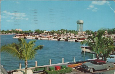 c1950s Bahia Mar Yacht Basin Ft Lauderdale Florida boats water tower ...