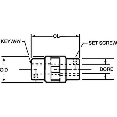 Jaw Coupling Hub Shaft Coupler Steel FC25 1in Bore Keyway 2.5in OD ...