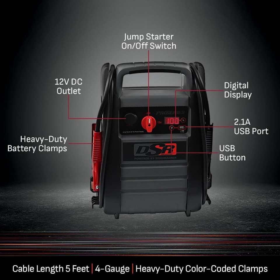 Schumacher Electric DSR ProSeries Car Battery Jump Starter - 2200 Peak ...