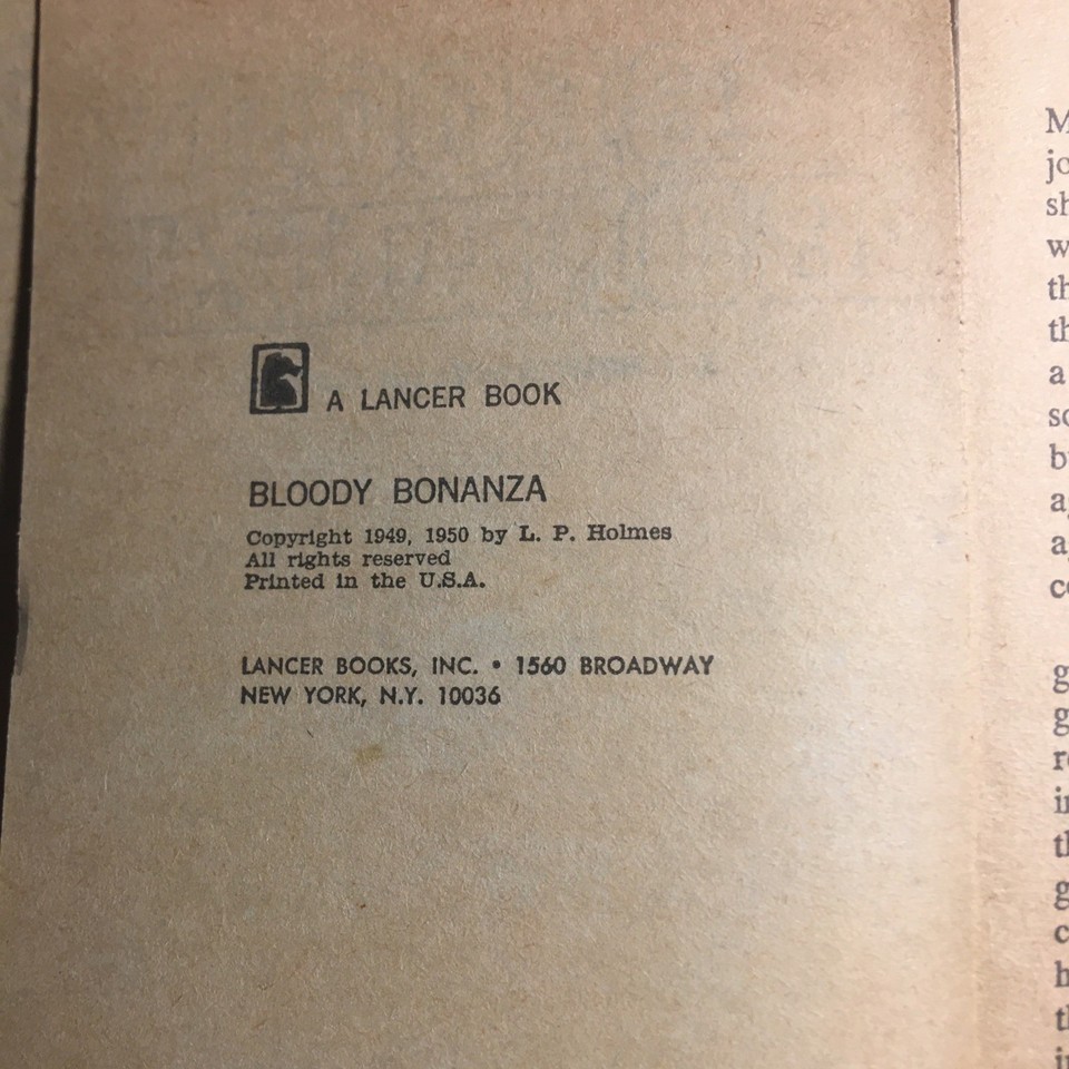 Vintage Western Book Bloody Bonanza | eBay UK