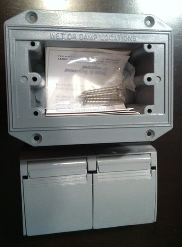 P&S Weatherproof Cover Duplex Receptacle Lid Gray Flanged Outdoor Box ...