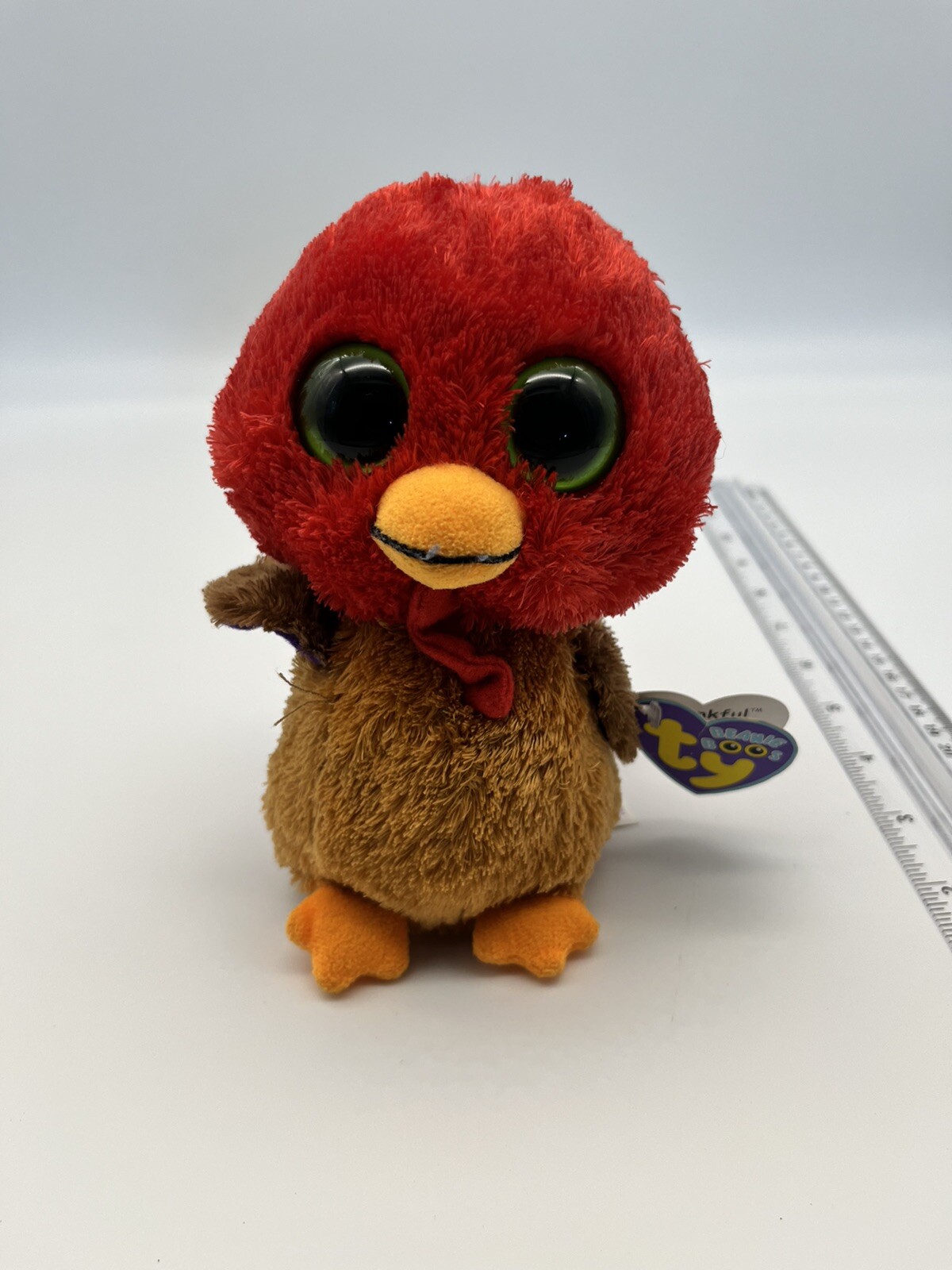 Ty THANKFUL 6" Beanie Boos TURKEY SOLID EYES PURPLE TAG NEW MWMT's ...