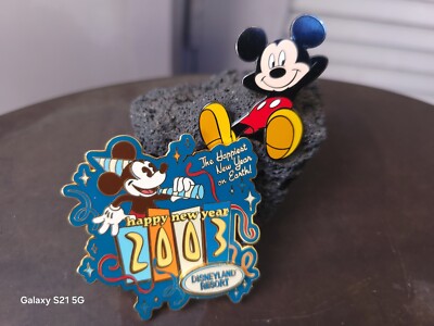 DISNEY Set 2 Pins LTD Mickey Mouse 2003 Happy New Year, Mickey Mouse ...