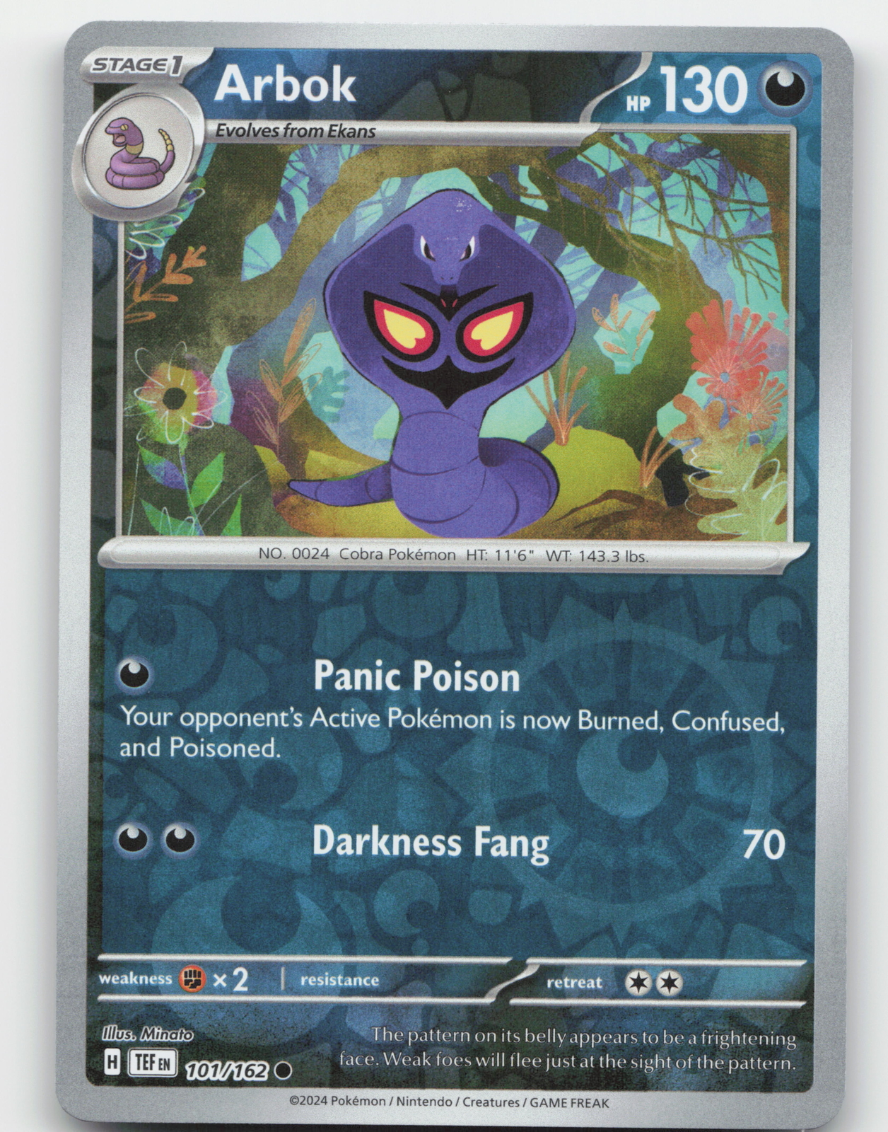 Arbok #101/162 Reverse Holo Pokémon Temporal Forces Near Mint or Better ...