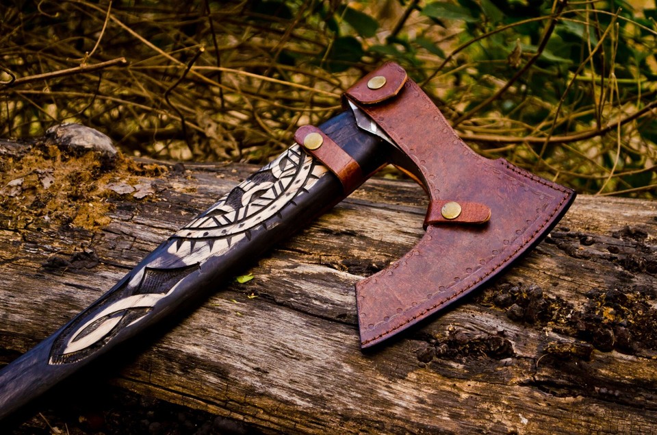 Unique Handmade Carbon Steel Viking Axe Tomahawk Axe Throwing Hatchet ...