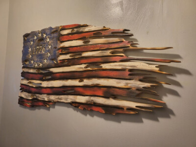 SVG 1776 Tattered American Flag SVG Dfx cut file for use with CNC and ...