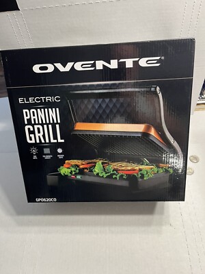 OVENTE Electric Panini Grill GP0620CO NEW IN BOX Drip Tray 1000 watt ...