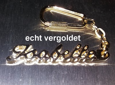 Exquisite Keychain Isabelle Gold Plated Gold Name Keychain Christmas ...