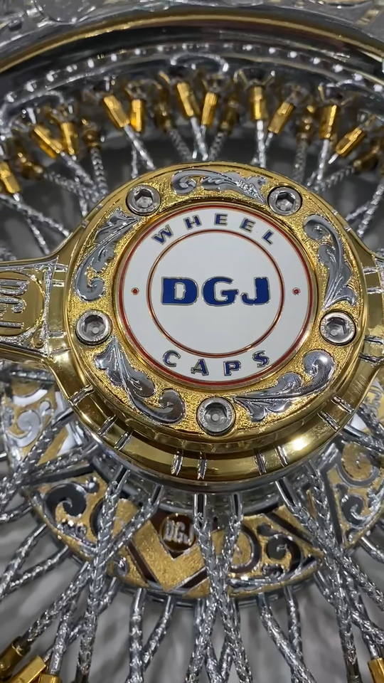 DGJ 14x7 Engraved Rev 72 Cross Lace Diamond Spokes Lowrider Wire Wheel ...