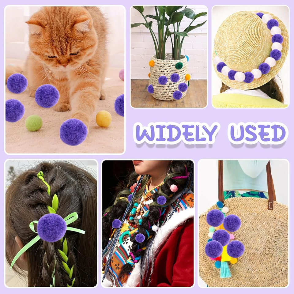 30Pcs Large Pom Poms 2 Inch Purple Craft Fuzzy Pompoms Balls for DIY ...