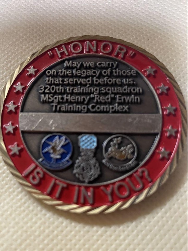 US Air Force 320th Training Squadron Challenge Coin, MSgt Henry Red ...