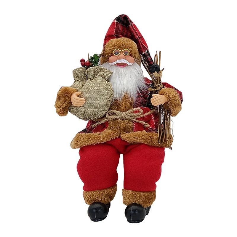 Sitting Santa Claus Traditional 35cm Father Christmas Figure Xmas ...