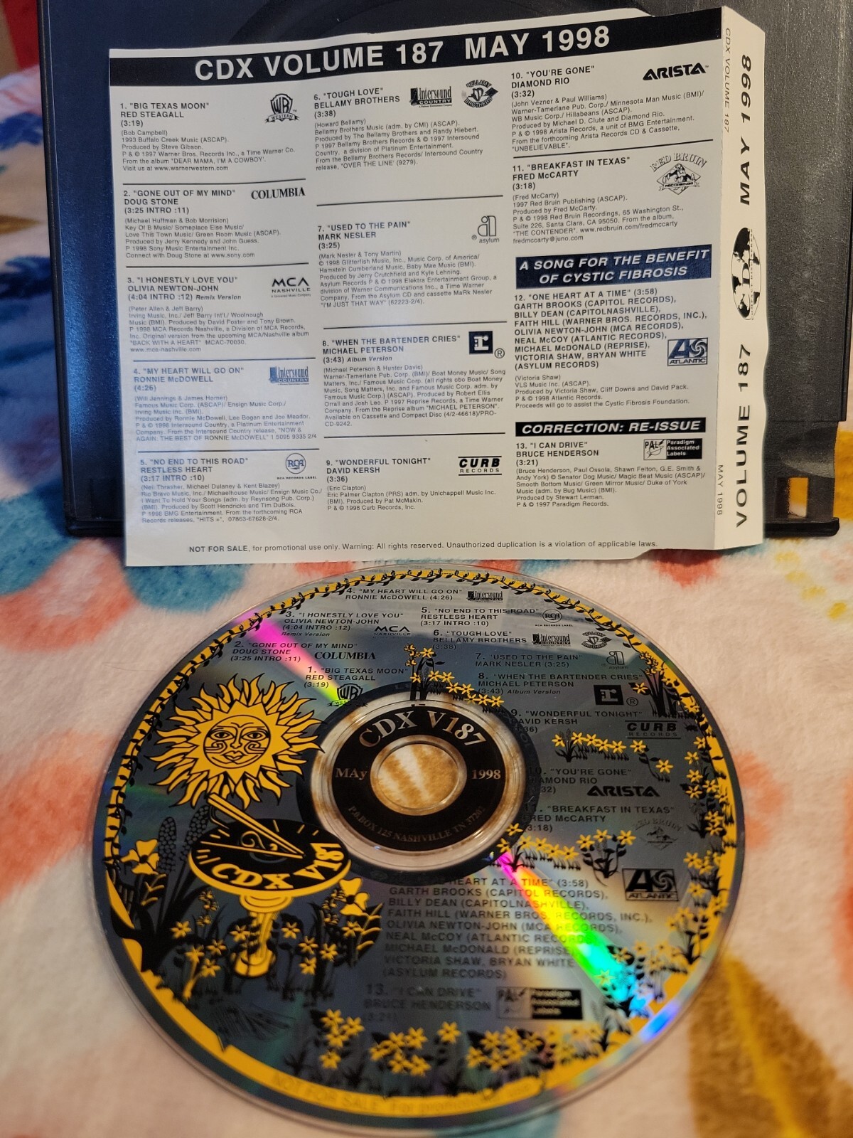 CDX VOLUME 187 May 1998 COUNTRY MUSIC PROMO Cd | eBay