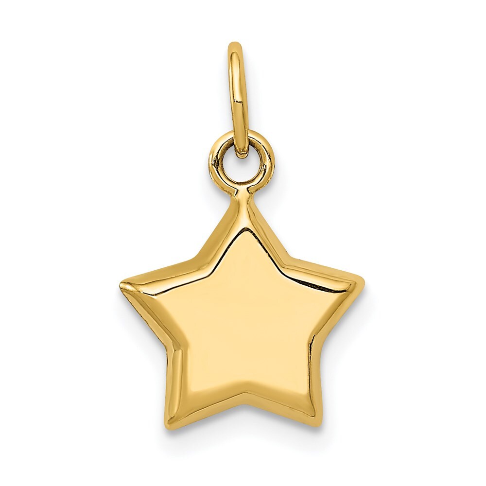 Real 14kt Yellow Gold 3-D Puffed Star Charm | eBay