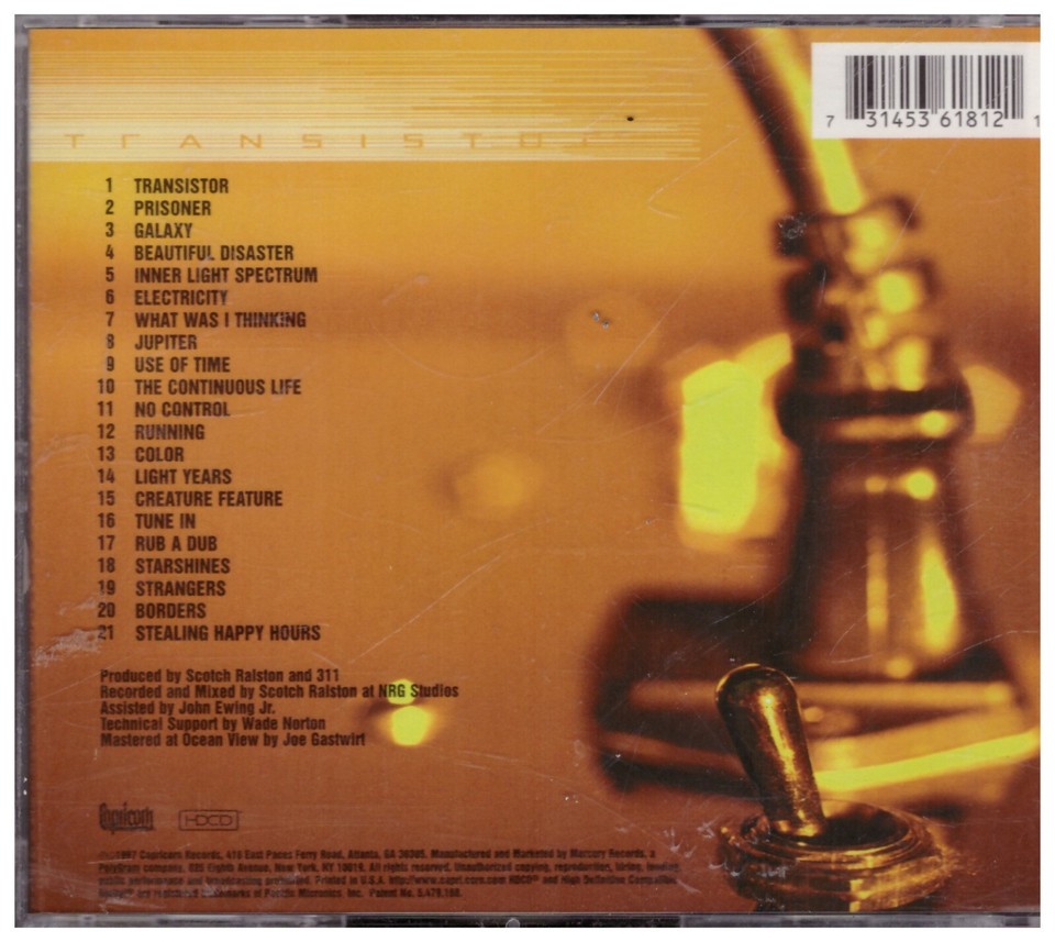 311 - transistor [CD] Prisoner,galaxy , Beautiful Disaster,Inner Light ...